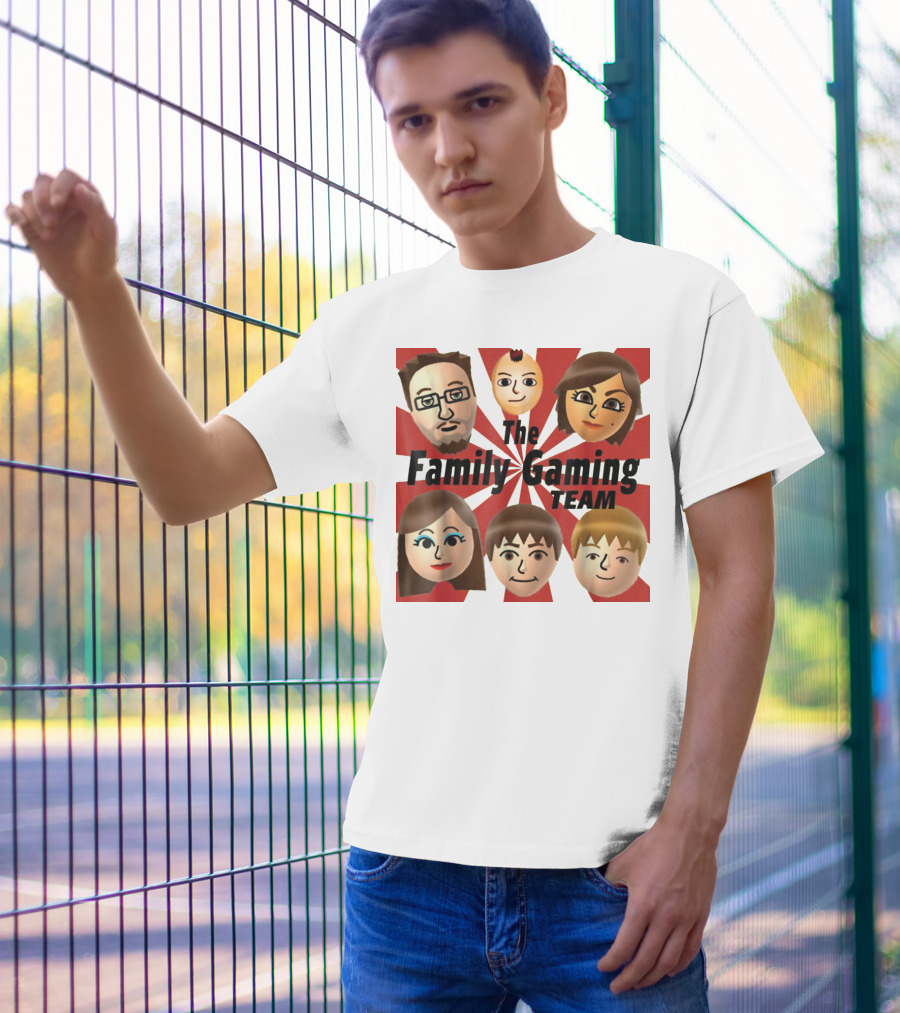 Family Gaming Team Characters With Text Burst T-Shirt