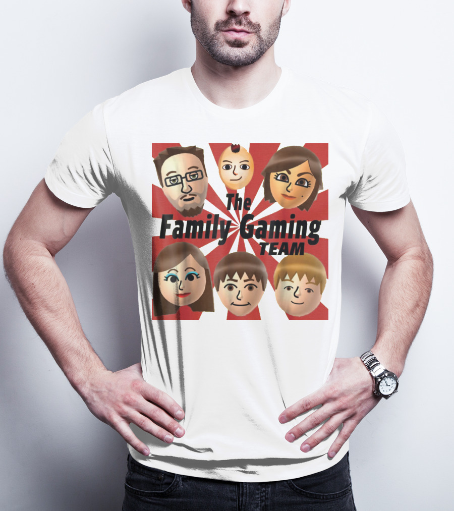 Family Gaming Team Characters With Text Burst T-Shirt