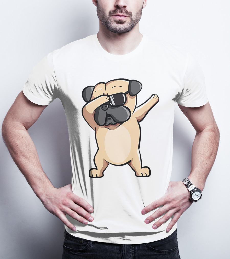 Cool Dabbing Pug With Sunglasses Cute Funny Dog Dab AZP T-Shirt