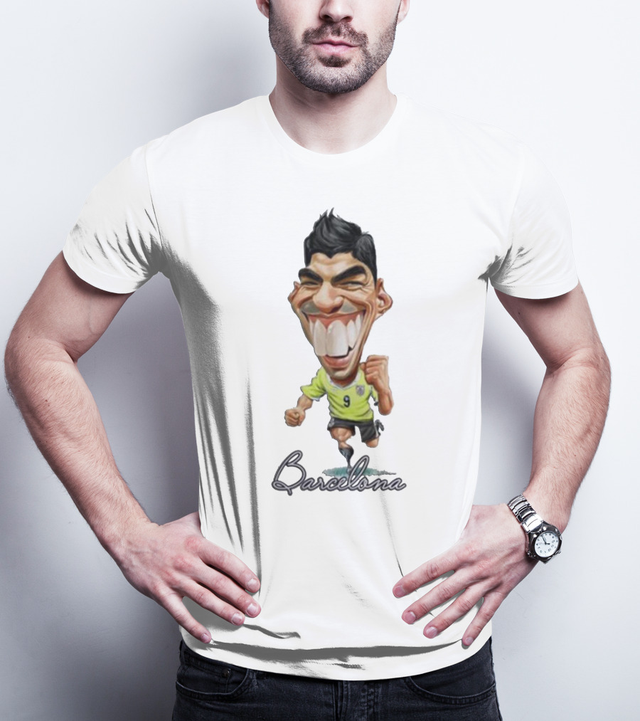 Barcelona Jugadores De Futbol En Caricaturas Número 9 T-Shirt