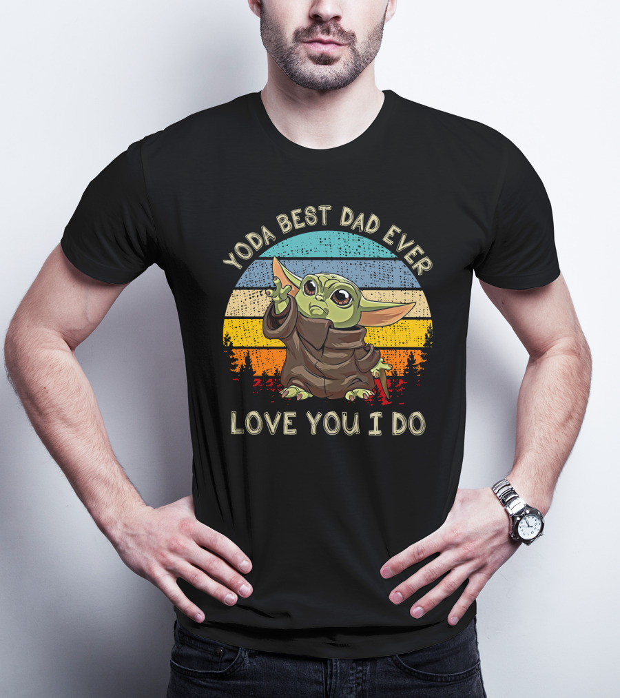 Yoda Best Dad Ever Love You I Do Retro Baby Alien T-Shirt