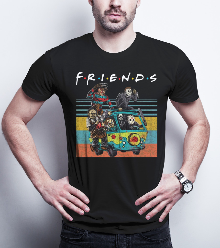 Friends Horror Icons Massacre Machine Cartoons T-Shirt