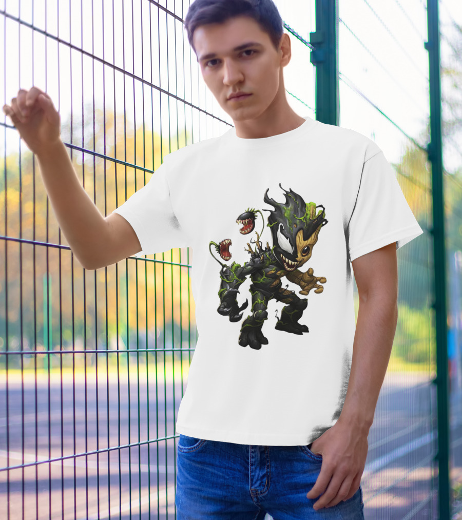 Baby Groot Venom Mashup Character Fusion T-Shirt