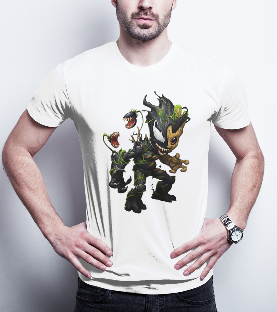 Baby Groot Venom Mashup Character Fusion T-Shirt