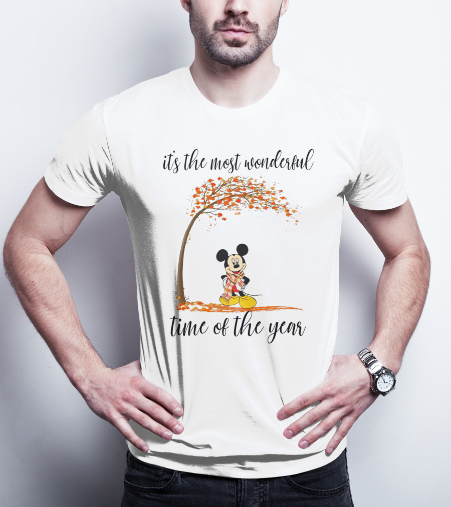 Disney Mickey It's The Most Wonderful Time Of The Year Autumn Tree T-Shirt