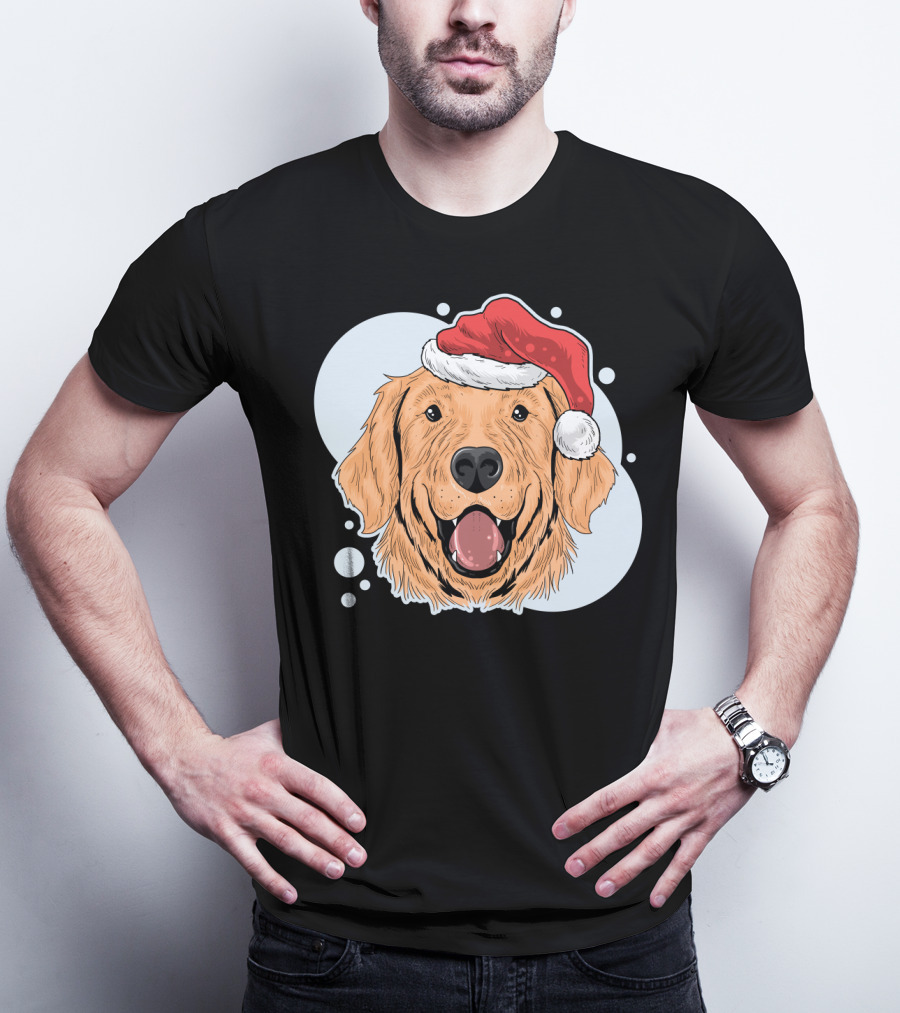 Christmas Dog Santa Claus Hat T-Shirt