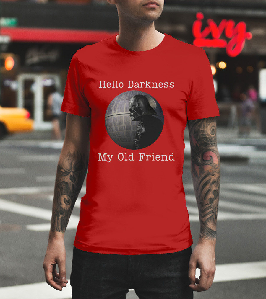 Darth Vader Hello Darkness My Old Friend Death Star T-Shirt