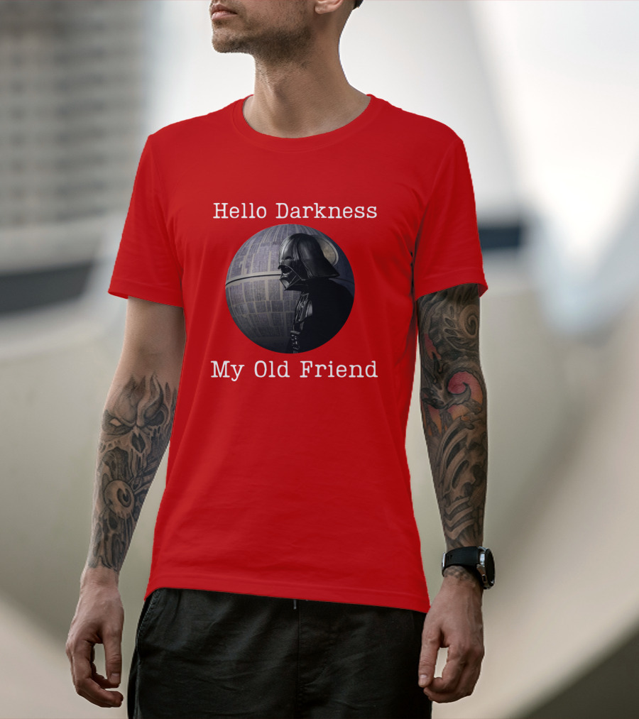 Darth Vader Hello Darkness My Old Friend Death Star T-Shirt