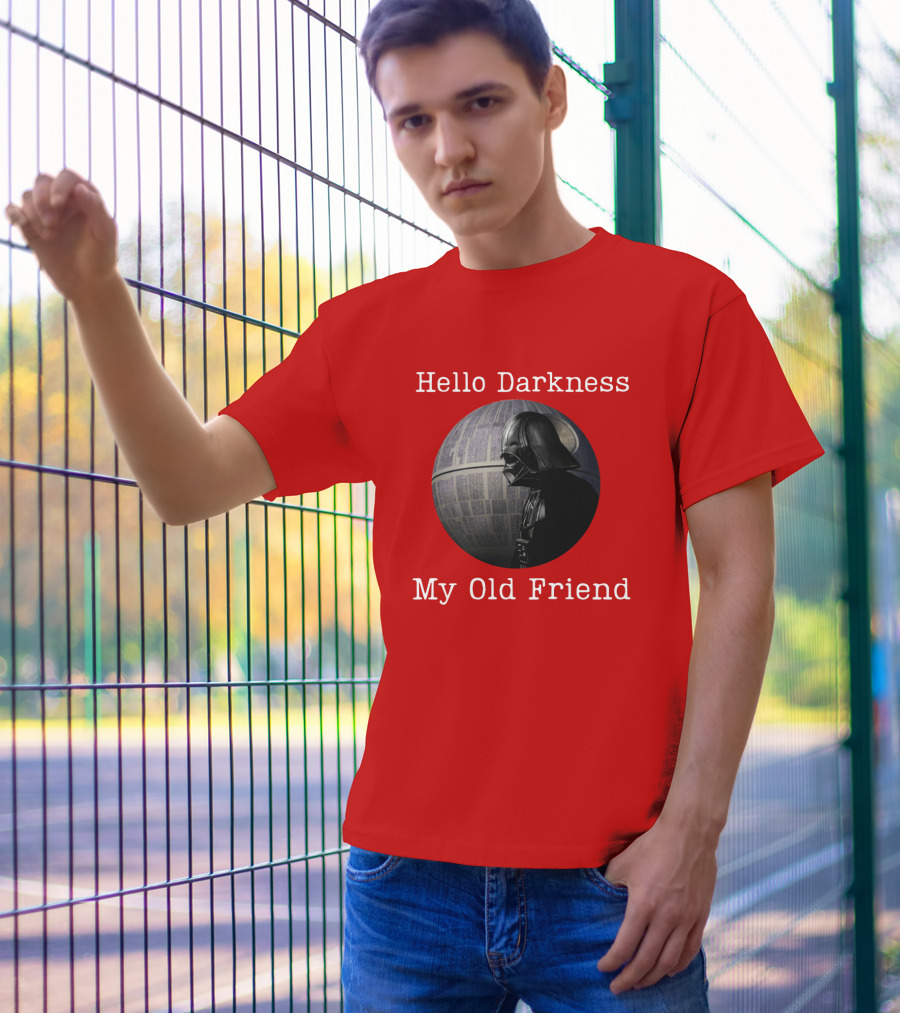Darth Vader Hello Darkness My Old Friend Death Star T-Shirt