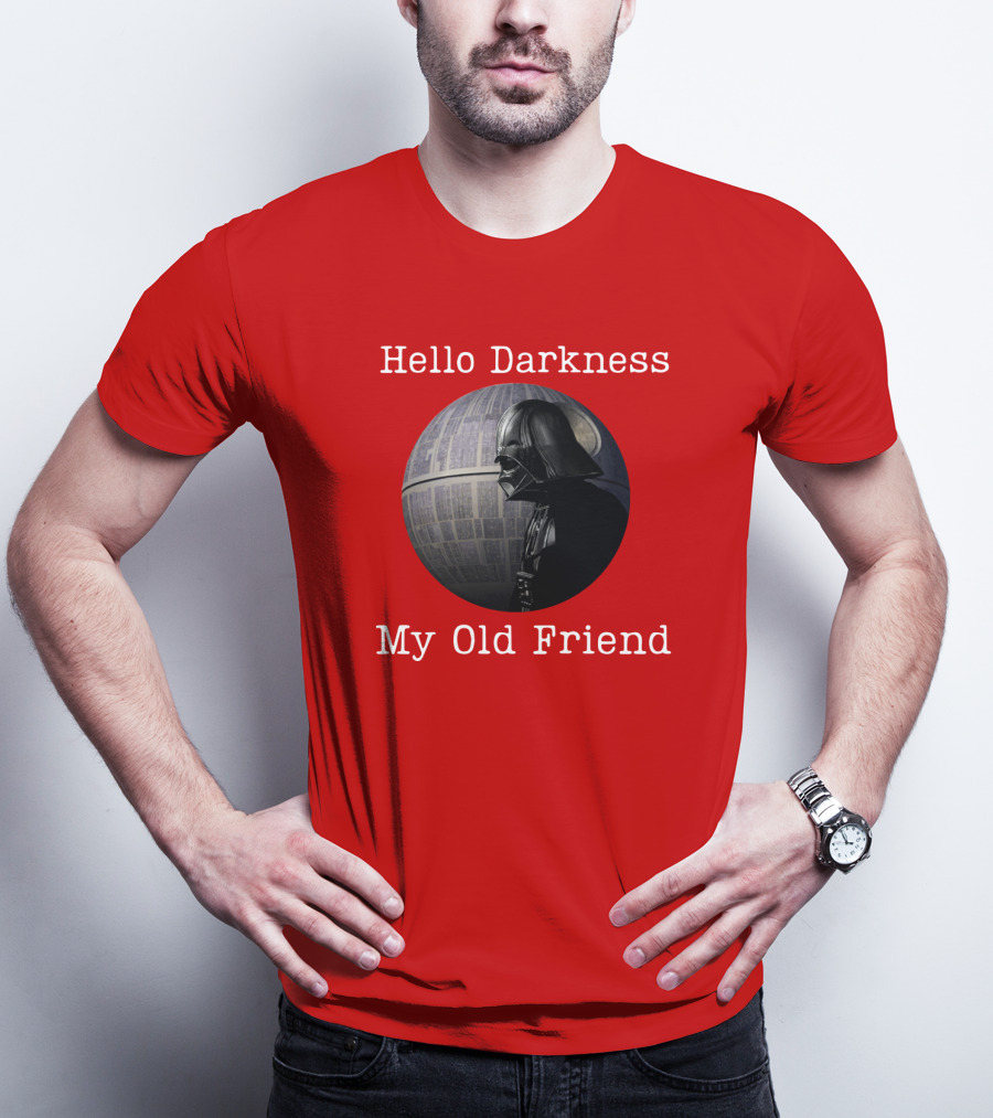 Darth Vader Hello Darkness My Old Friend Death Star T-Shirt