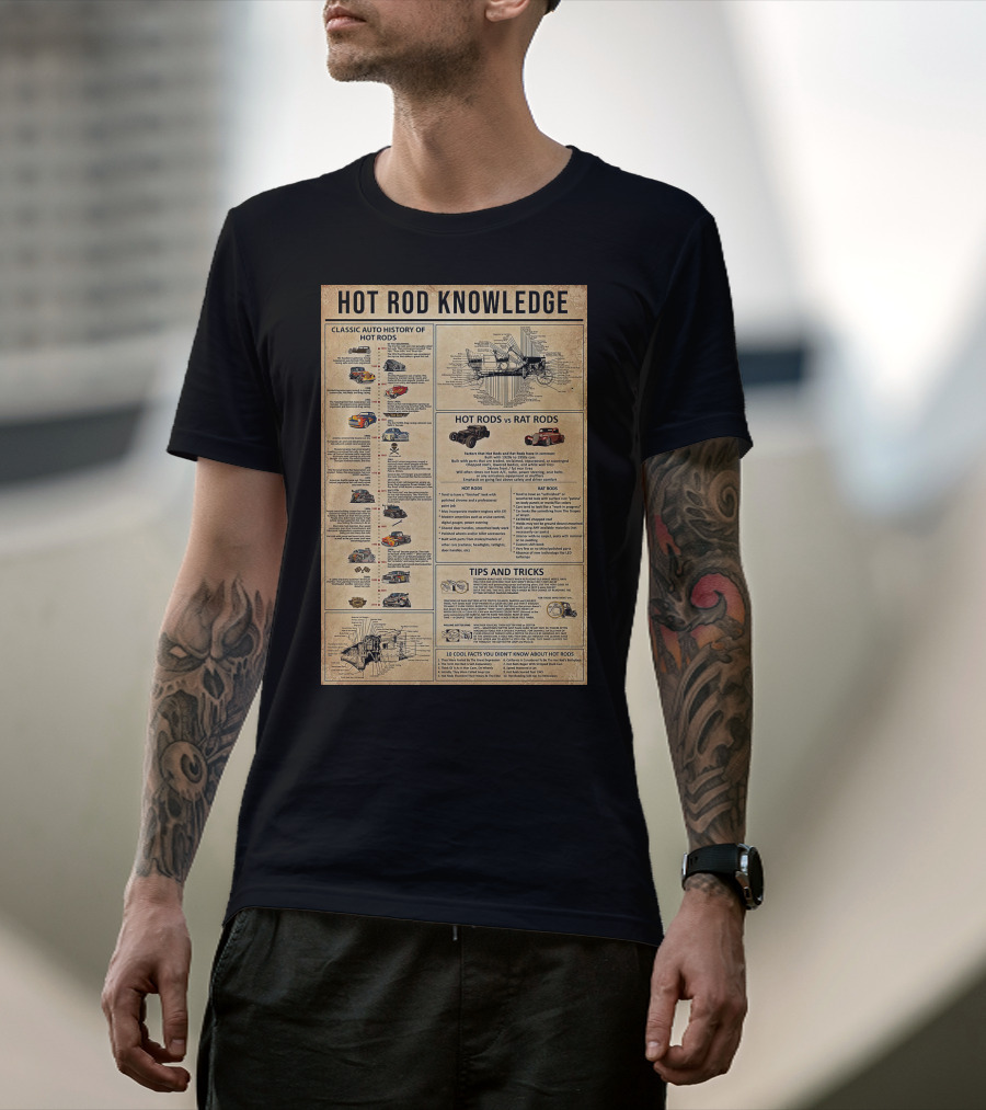 Hot Rod Knowledge Classic Auto History Hot Rods Rat Rods Tips And Tricks Facts T-Shirt