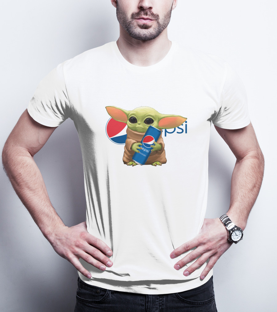 Baby Yoda Holding Pepsi Can With Pepsi T-Shirt