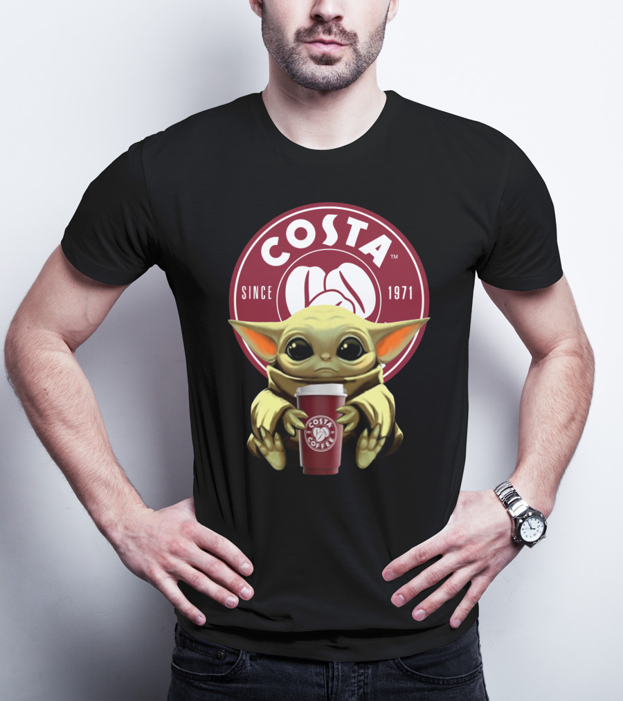 Baby Yoda Holding Costa Coffee Cup Since 1971 T-Shirt