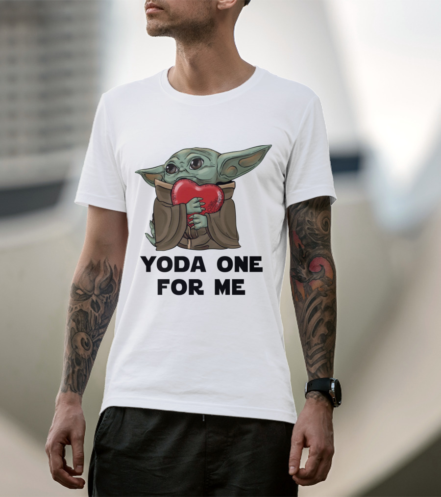 Yoda One For Me Baby Yoda Hug Heart T-Shirt