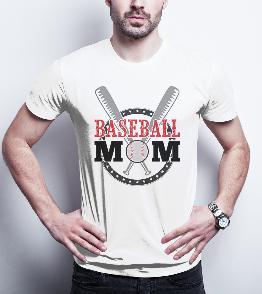 Baseball Mom Crossbats Star Circle T-Shirt