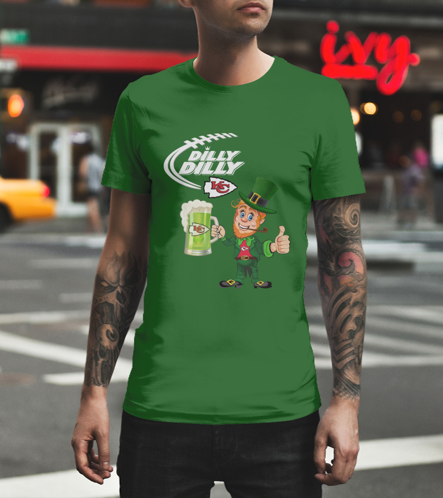 Dilly Dilly Chiefs Leprechaun St Patrick's Day Drink T-Shirt