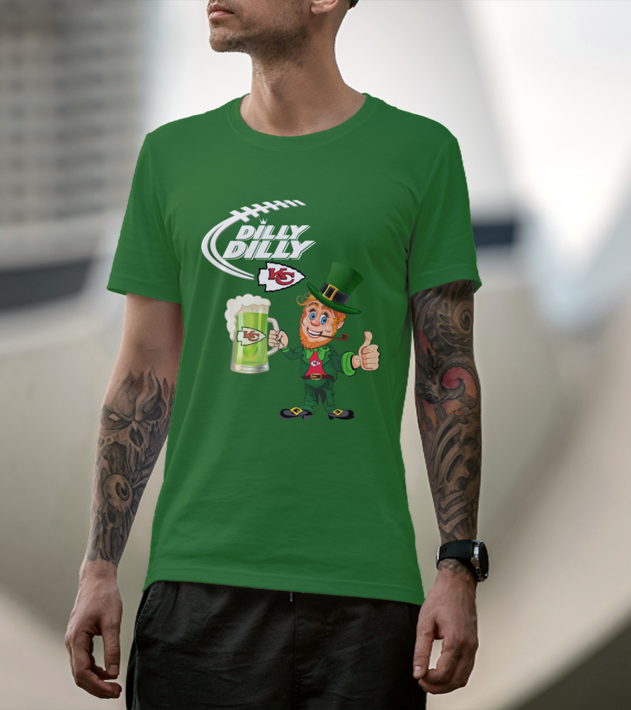 Dilly Dilly Chiefs Leprechaun St Patrick's Day Drink T-Shirt