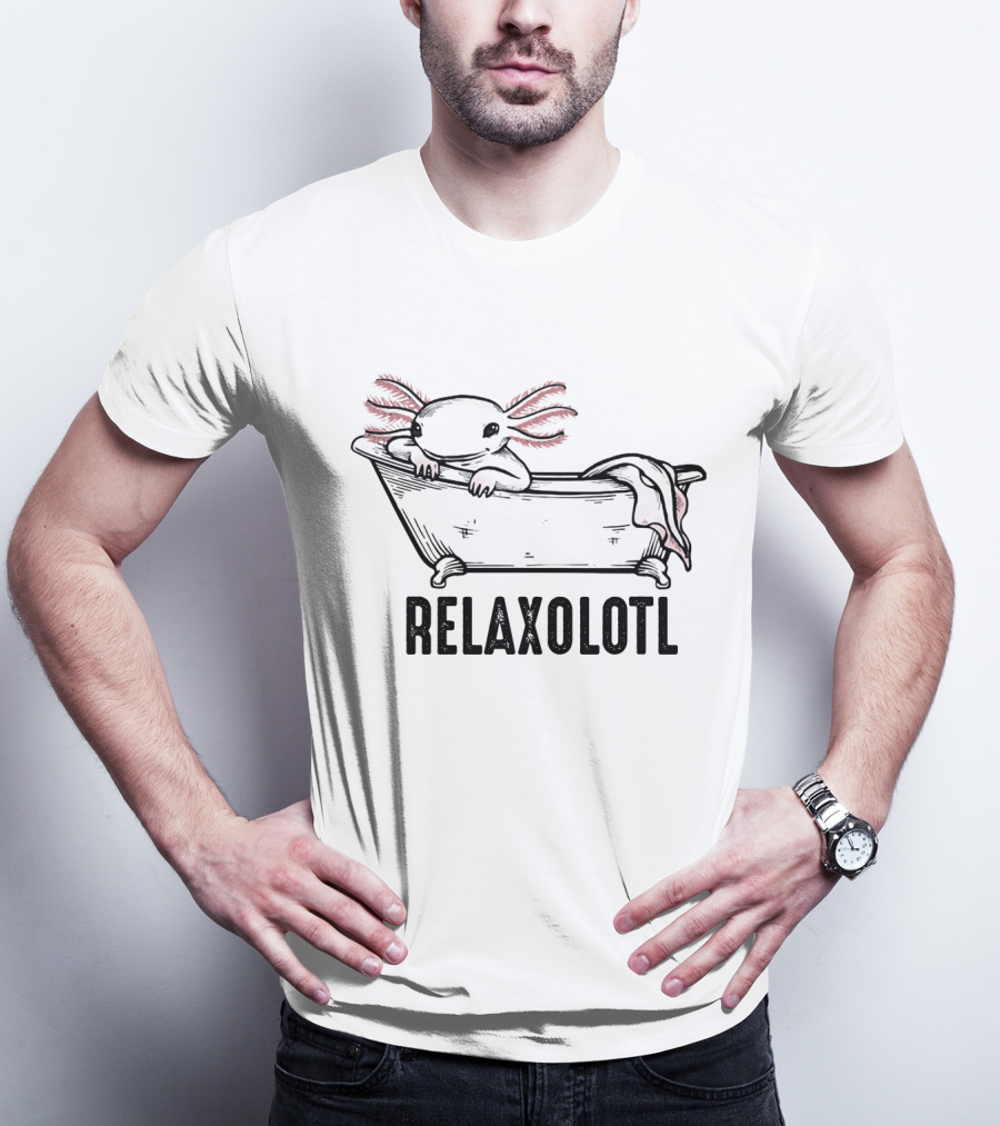 Relaxing Axolotl Bathtub Relaxolotl T-Shirt