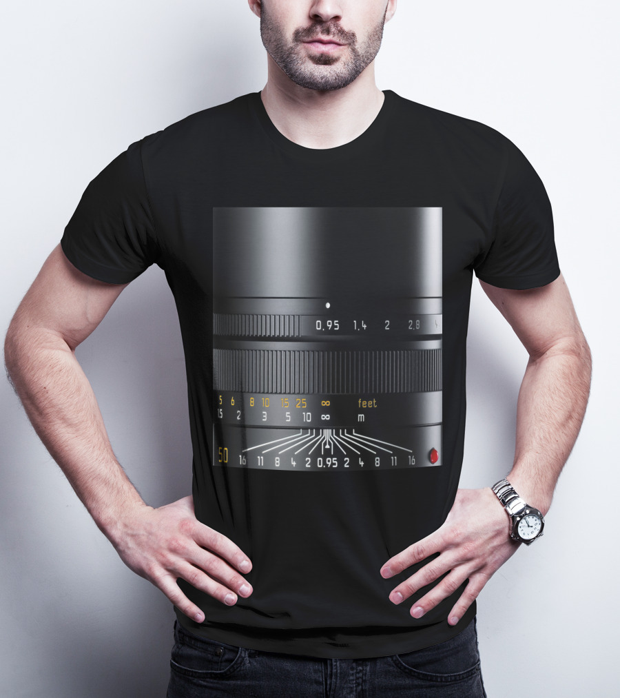 Photographer Camera Lens Detail 50mm 0.95 Aperture Measurement T-Shirt