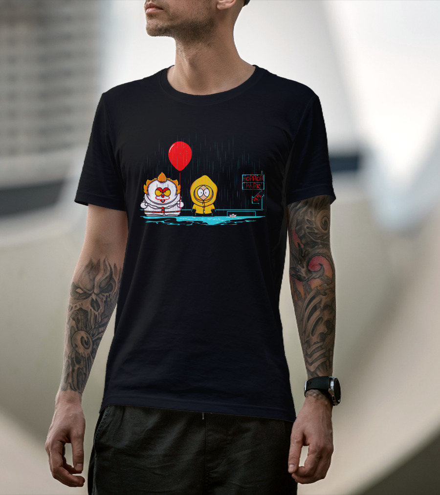 Pennywise IT Horror Park Here Rain Balloon Georgie T-Shirt