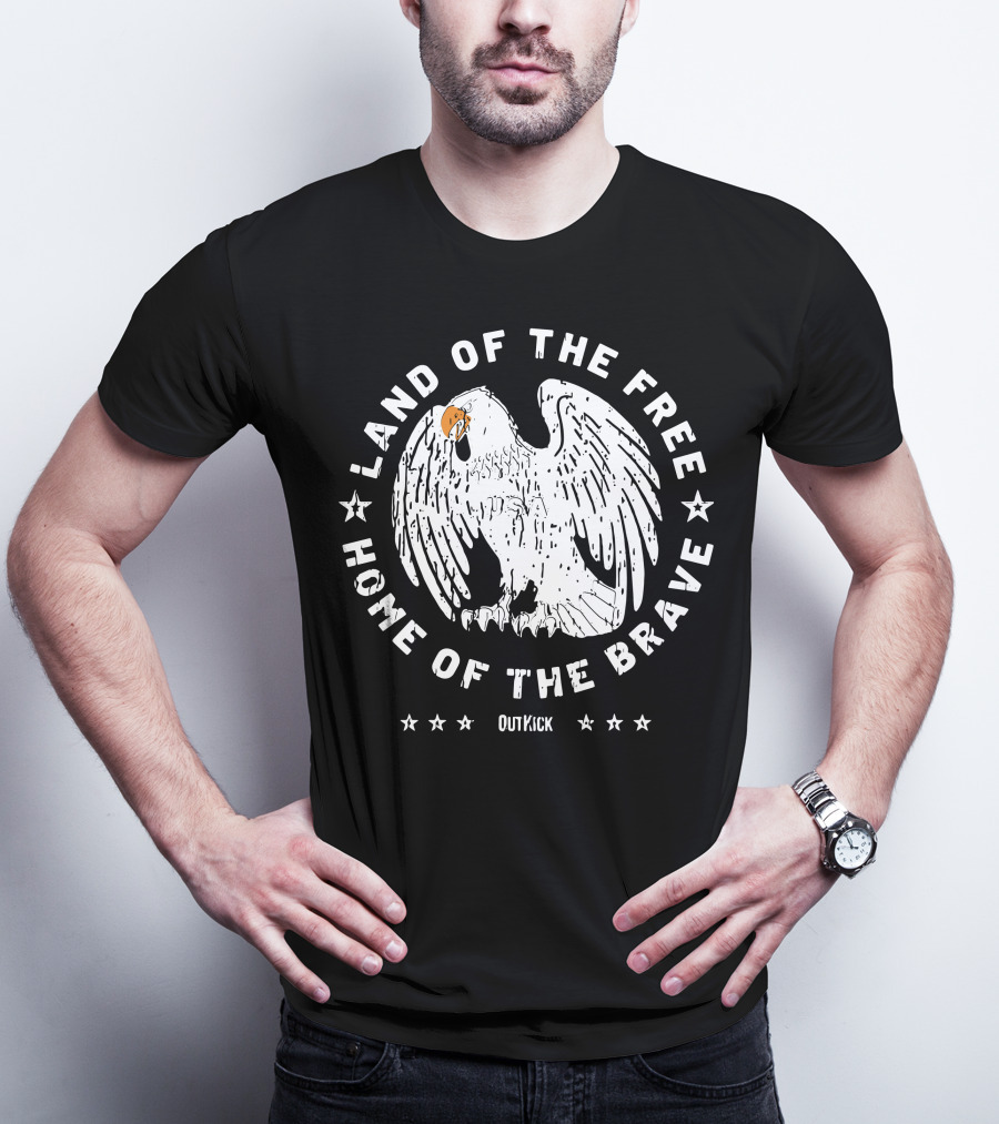 Land Of The Free Home Of The Brave Eagle OutKick T-Shirt