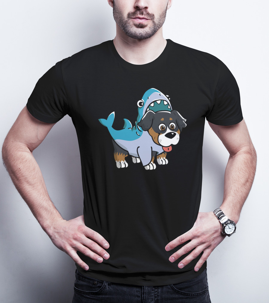 Bernese Mountain Dog In Shark Costume Fun T-Shirt