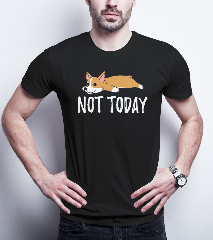 Not Today Corgi Cartoon T-Shirt