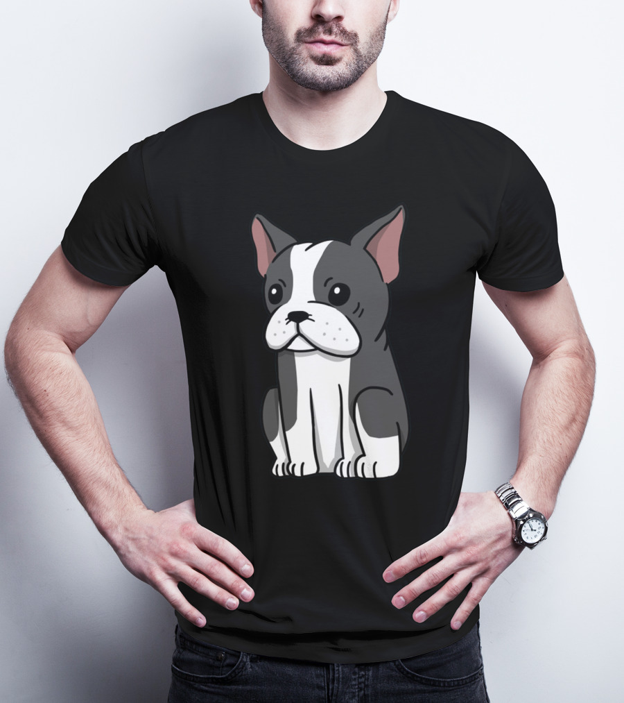 Boston Terrier Cute Cartoon T-Shirt