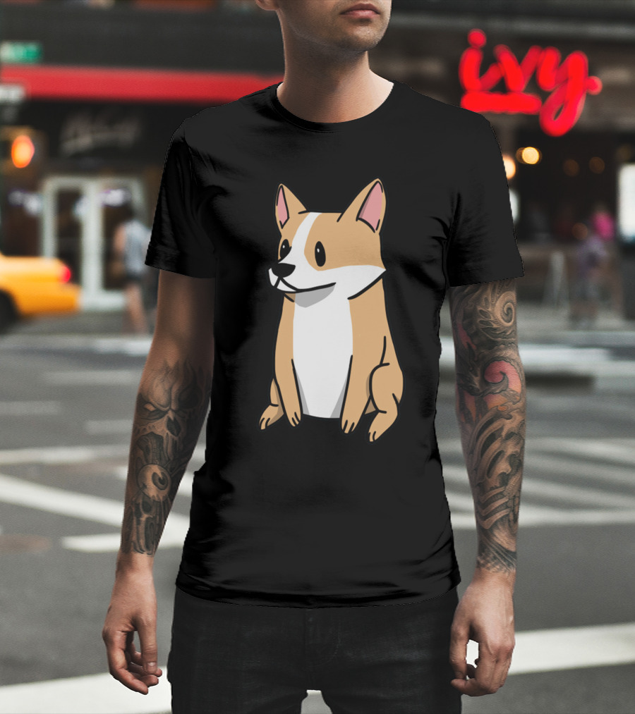 Corgi Illustration Pembroke Welsh Cartoon Dog T-Shirt
