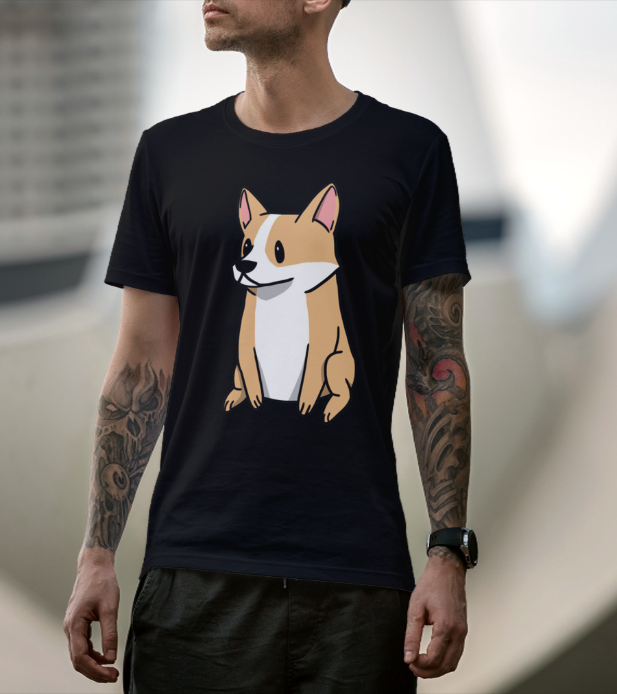 Corgi Illustration Pembroke Welsh Cartoon Dog T-Shirt