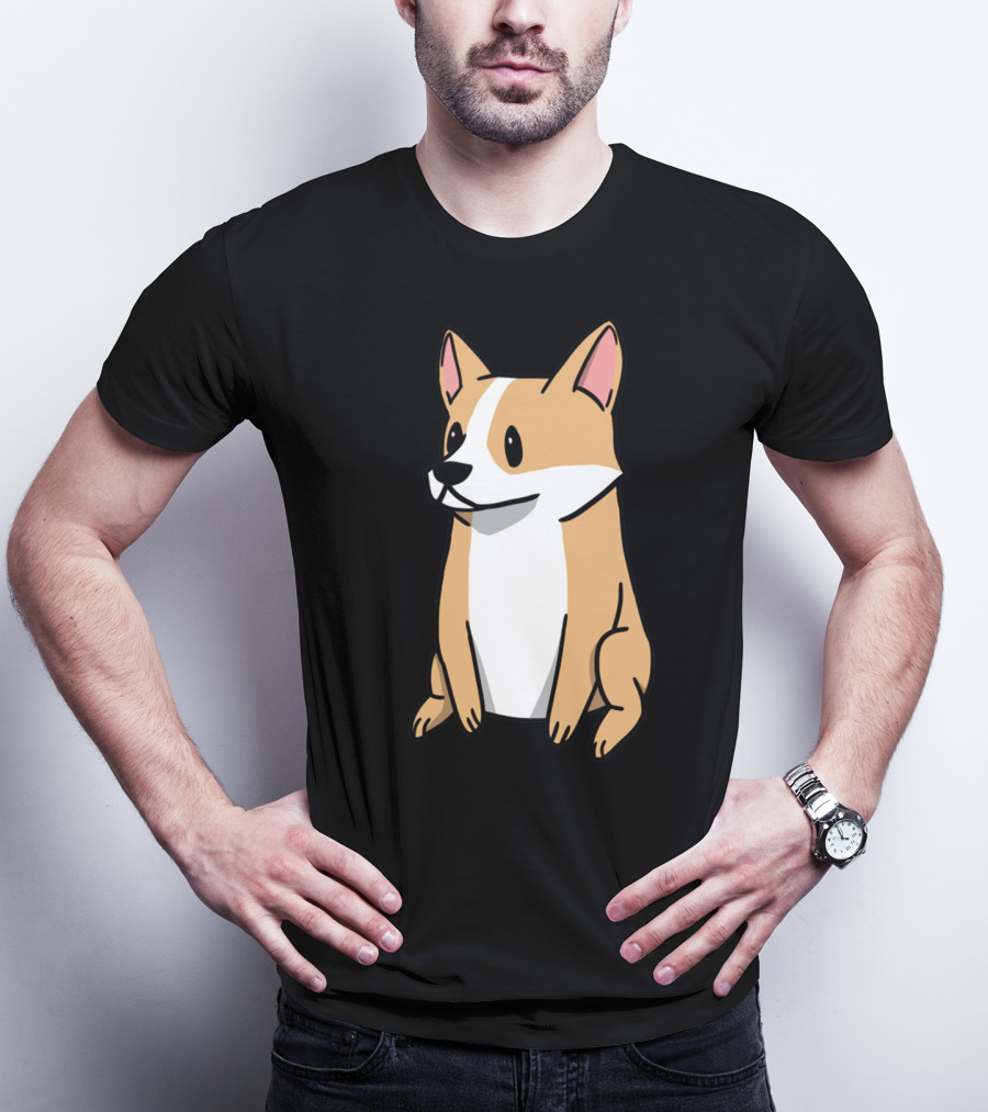 Corgi Illustration Pembroke Welsh Cartoon Dog T-Shirt