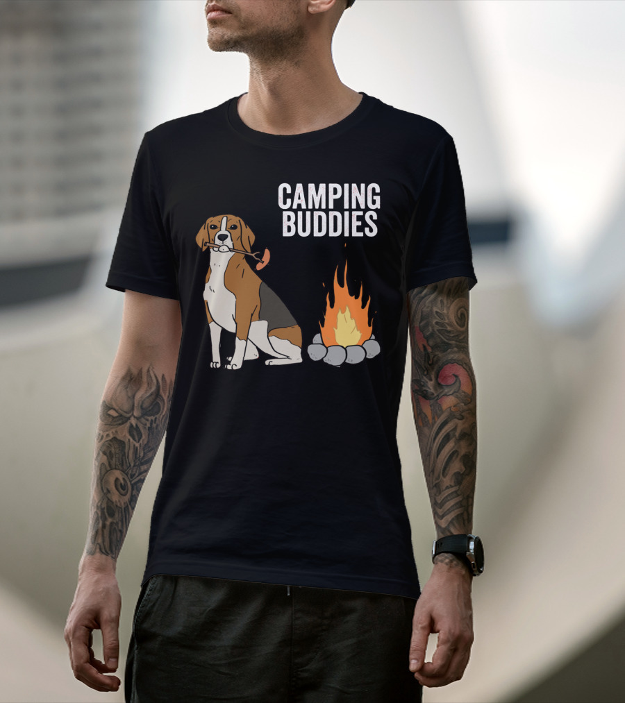CAMPGROUND ADVENTURE WITH BEAGLE AND CAMPFIRE BUDDIES T-Shirt
