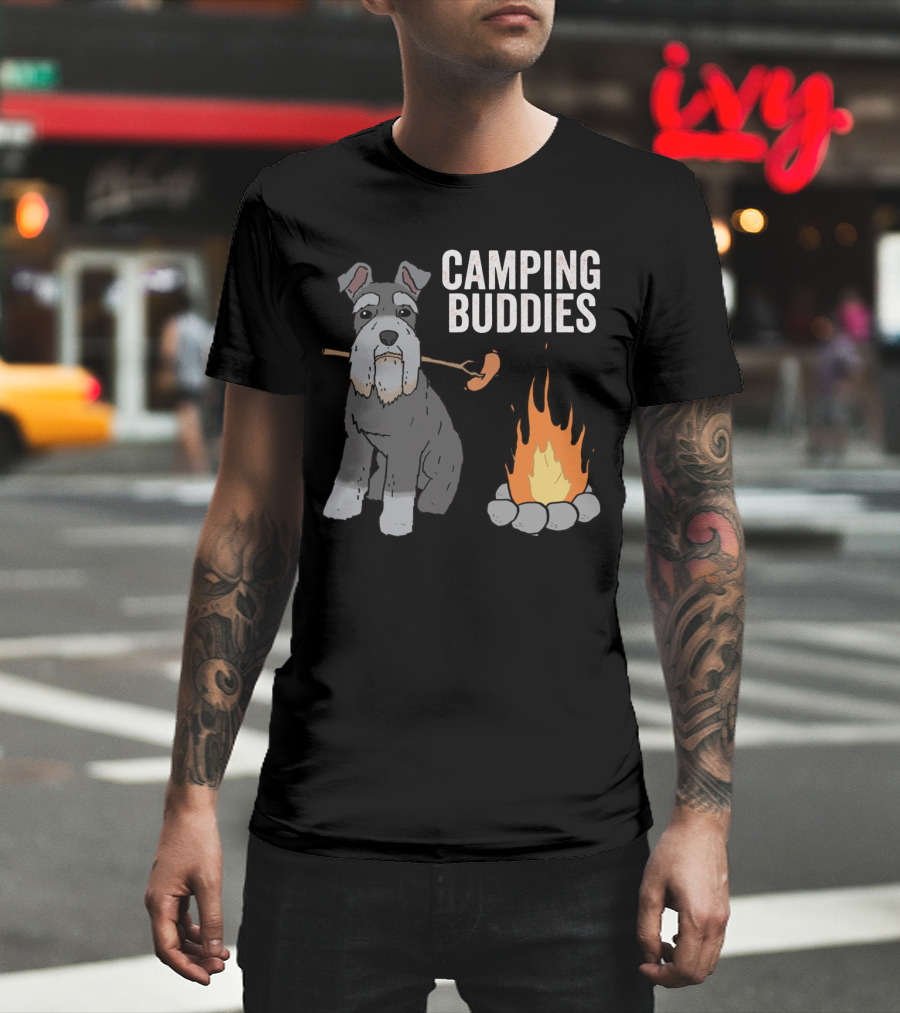 Schnauzer And Campfire Fun: Camping Buddies Delight T-Shirt
