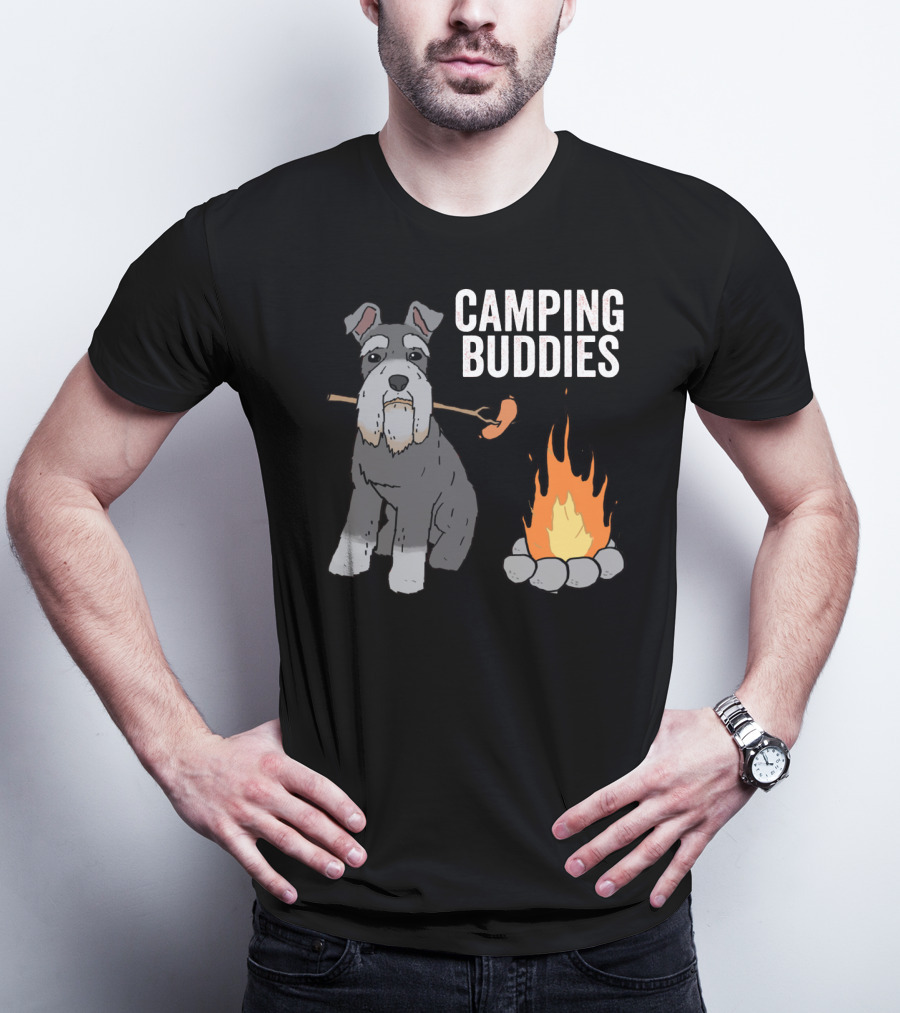 Schnauzer And Campfire Fun: Camping Buddies Delight T-Shirt