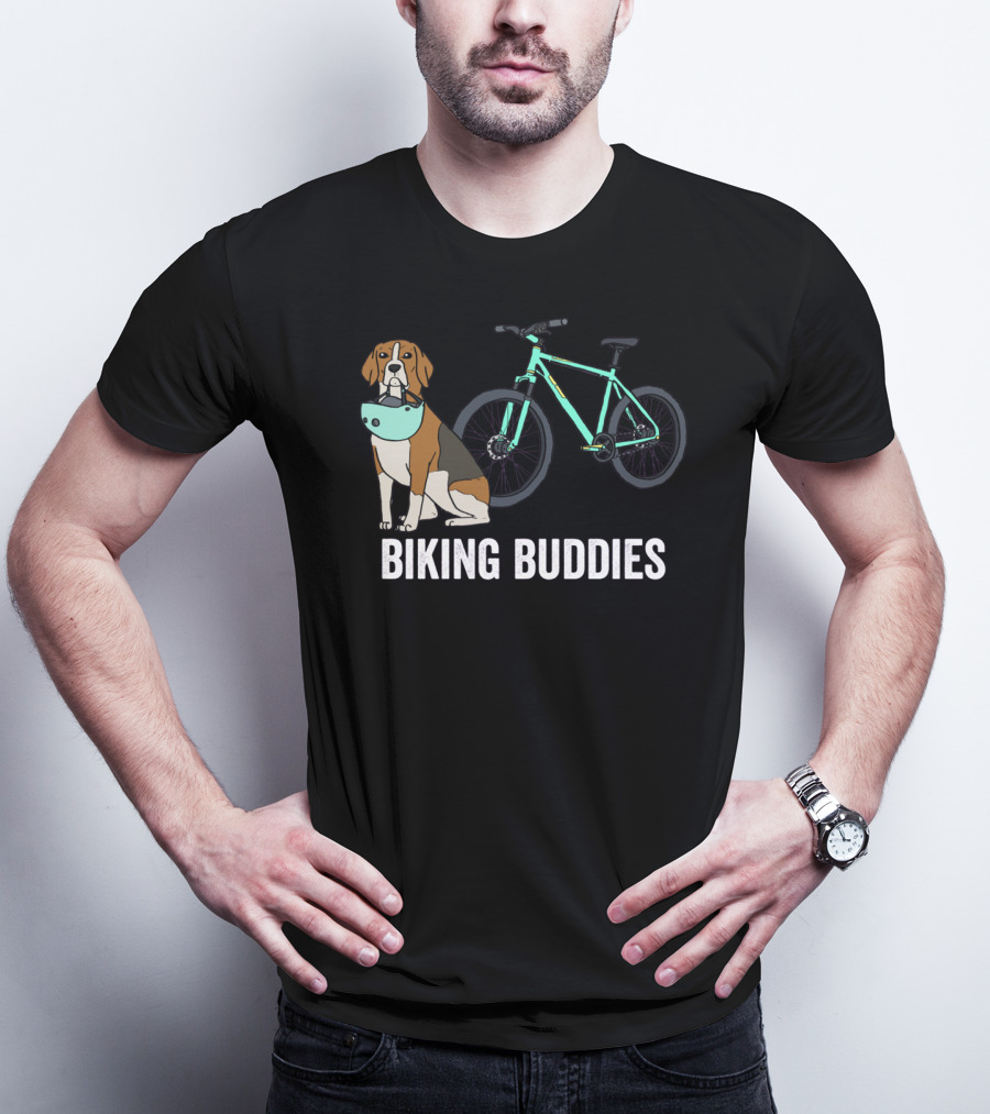 BEAGLE BIKING BUDDIES WITH TEAL BICYCLE T-Shirt