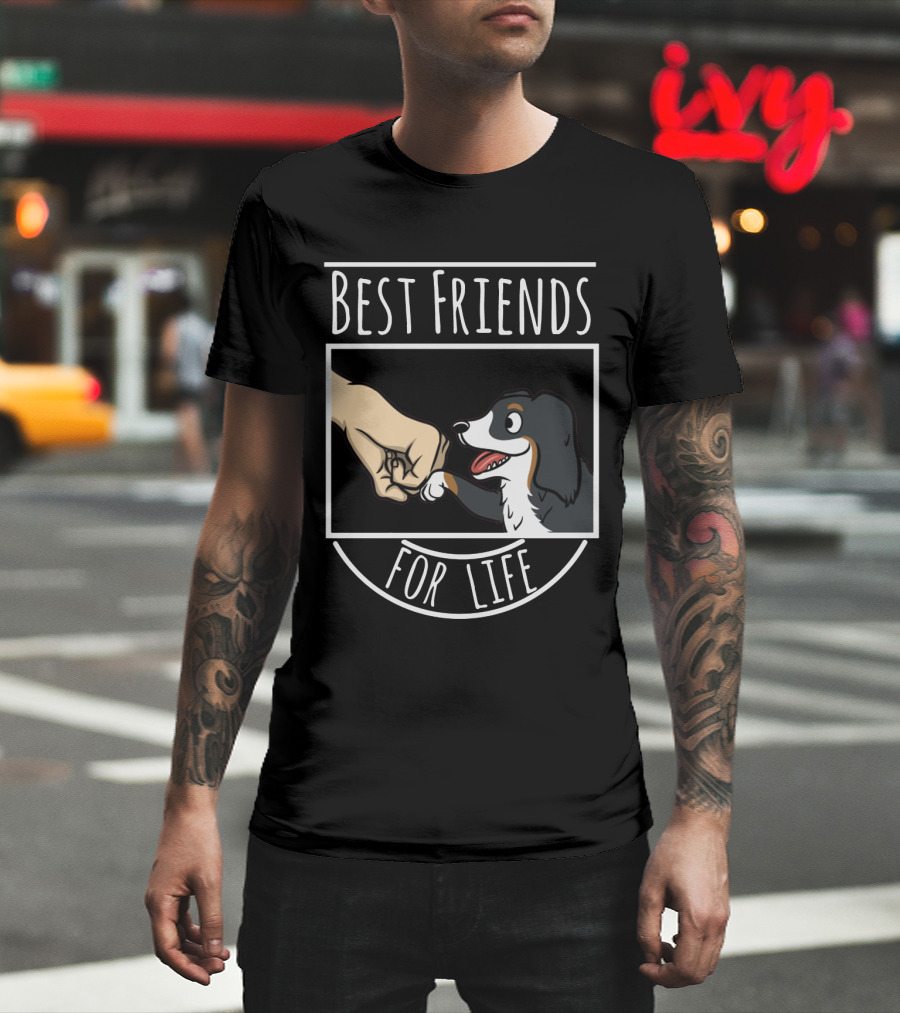 Best Friends For Life Bernese Mountain Dog Fist Bump T-Shirt