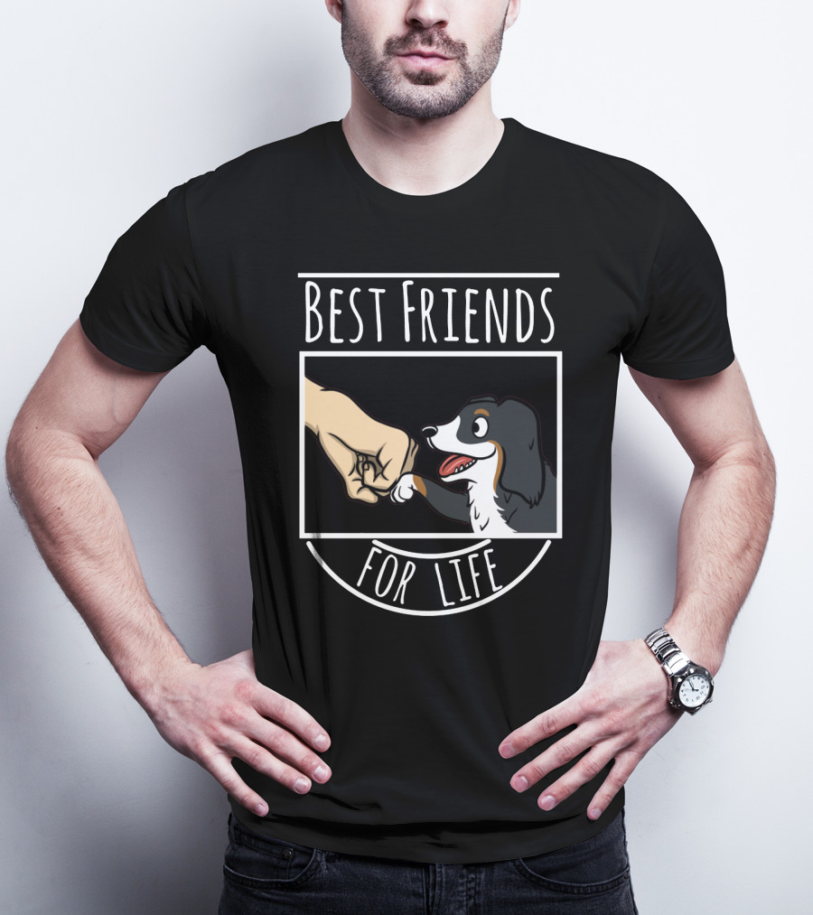 Best Friends For Life Bernese Mountain Dog Fist Bump T-Shirt