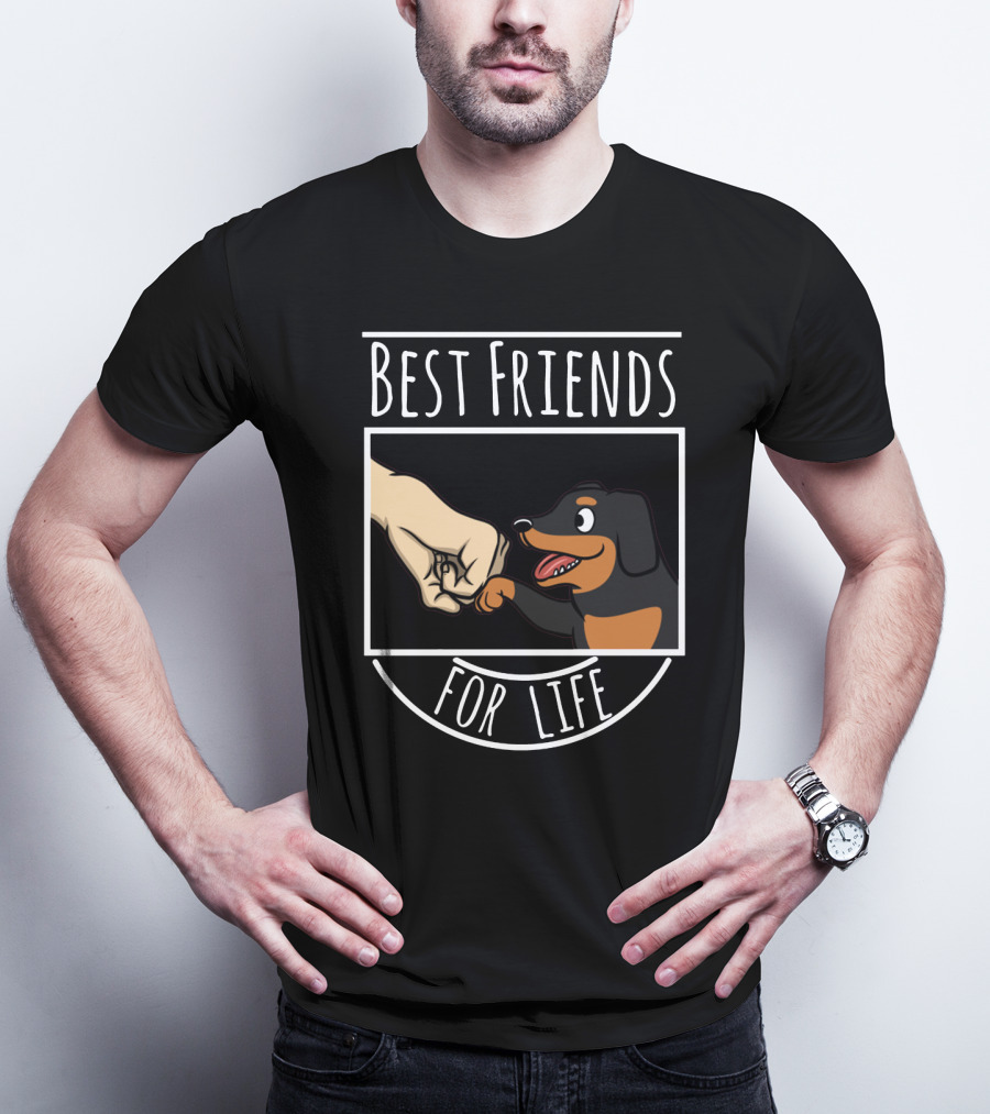 Best Friends For Life Dachshund Fist Bump Fun T-Shirt