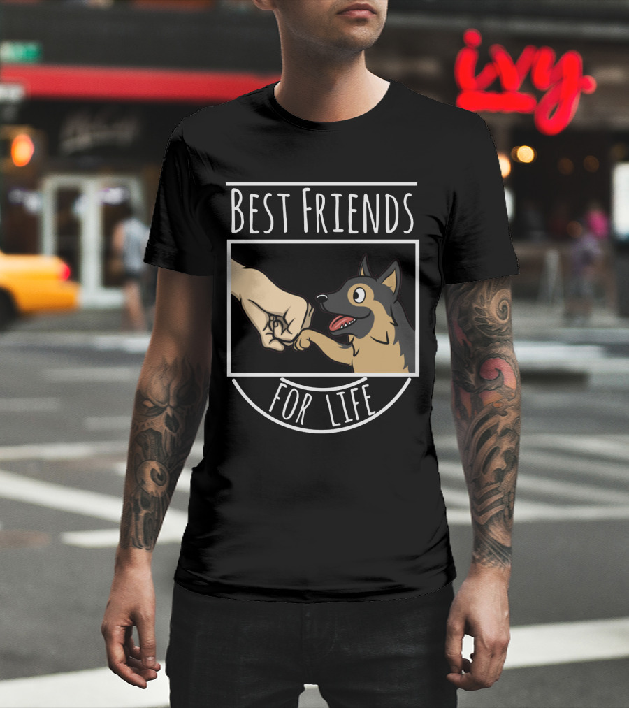 BEST FRIENDS FOR LIFE GERMAN SHEPHERD FIST BUMP T-Shirt