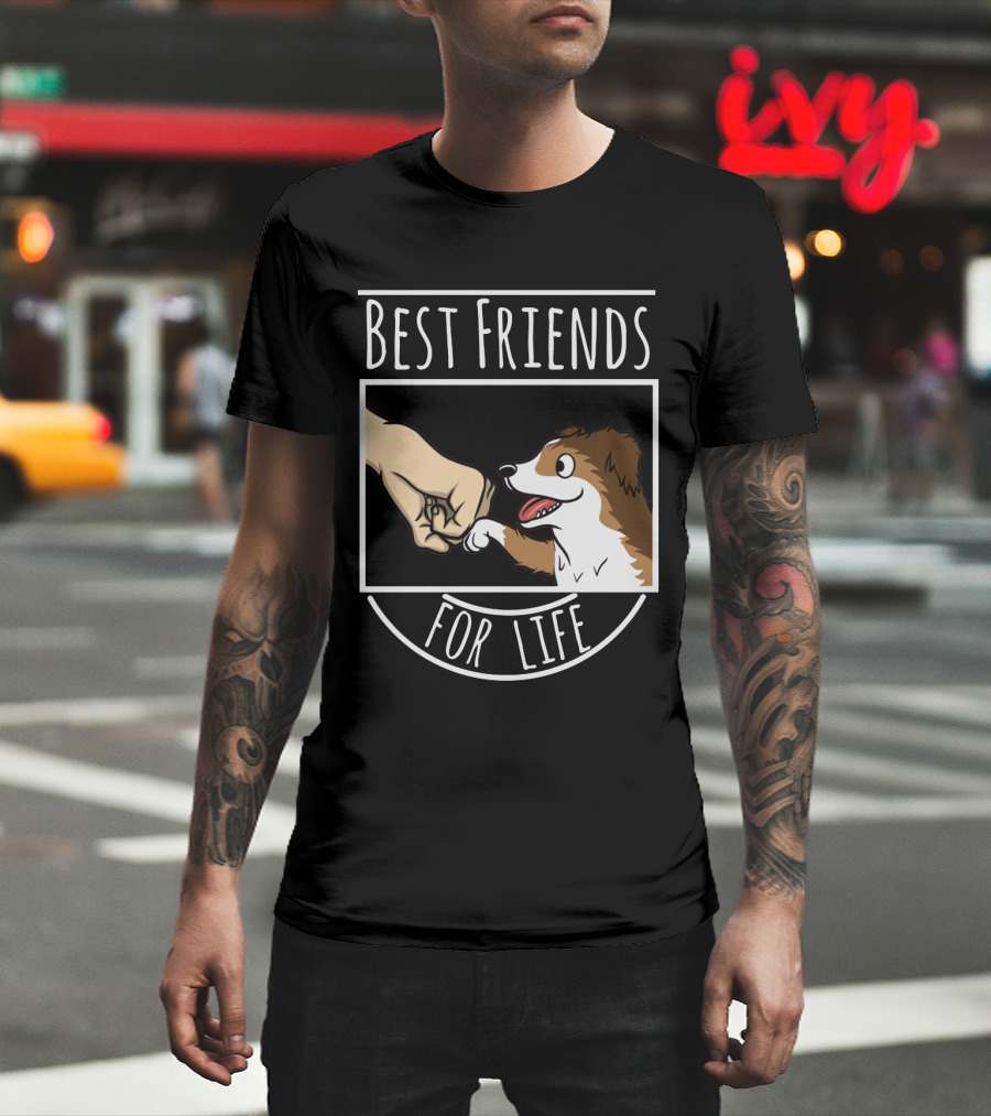 Best Friends For Life Sheltie Fist Bump Solidarity T-Shirt