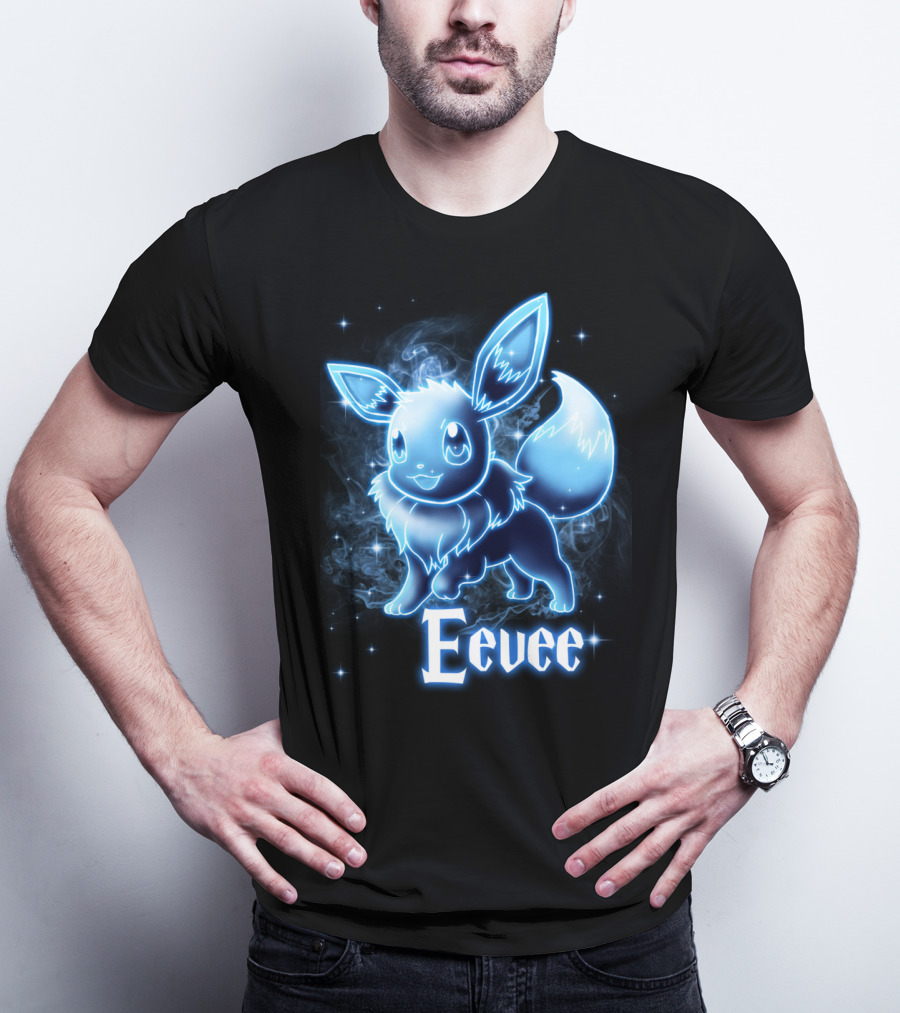 Eevee Pokemon Patronus Neon Glow Effect T-Shirt
