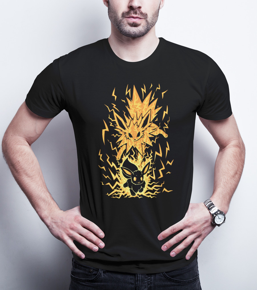 Evolution Pokemon Jolteon Electric Eevee Transformation T-Shirt
