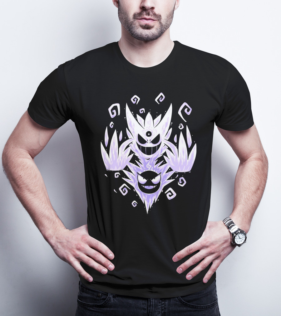 Evolution Pokemon Mega Gengar Shadow Spiral T-Shirt