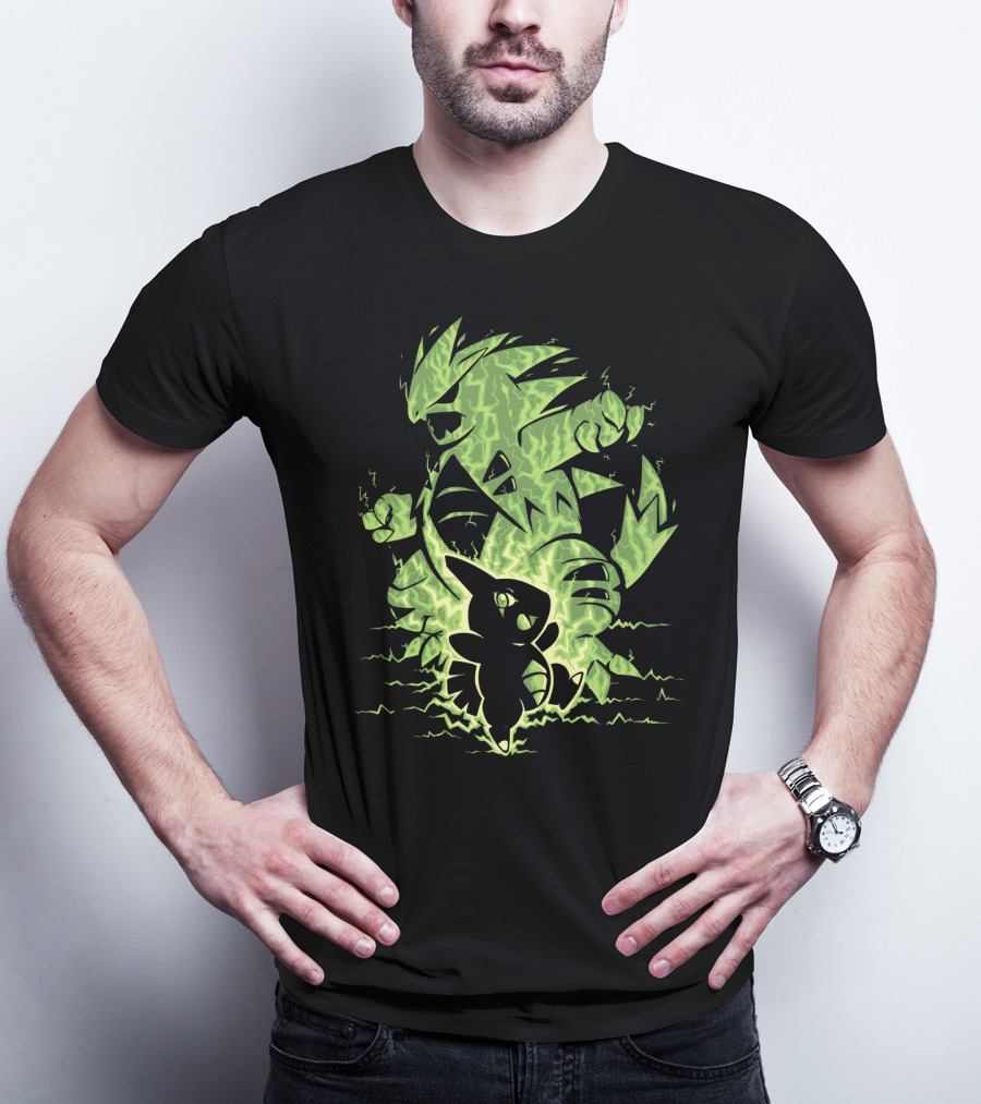 Evolution Pokemon Tyranitar Larvitar Electric Transformation T-Shirt