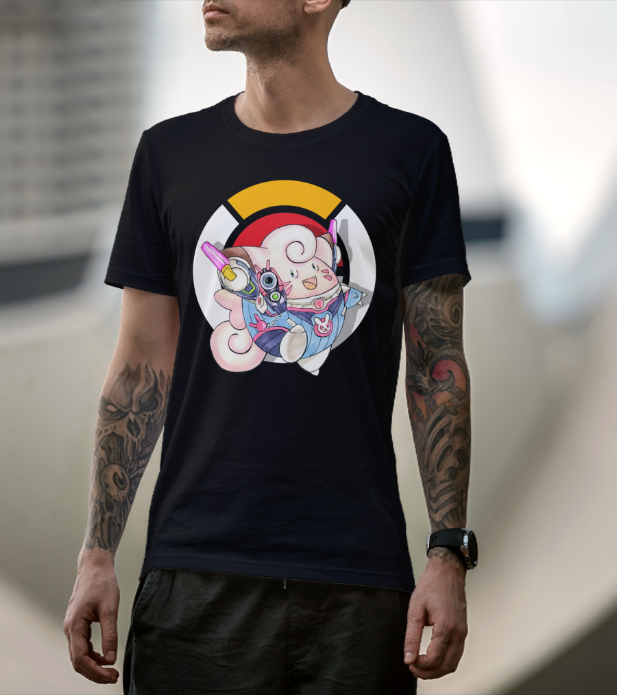 Pokemon Clefairy Overwatch D.va Crossover T-Shirt