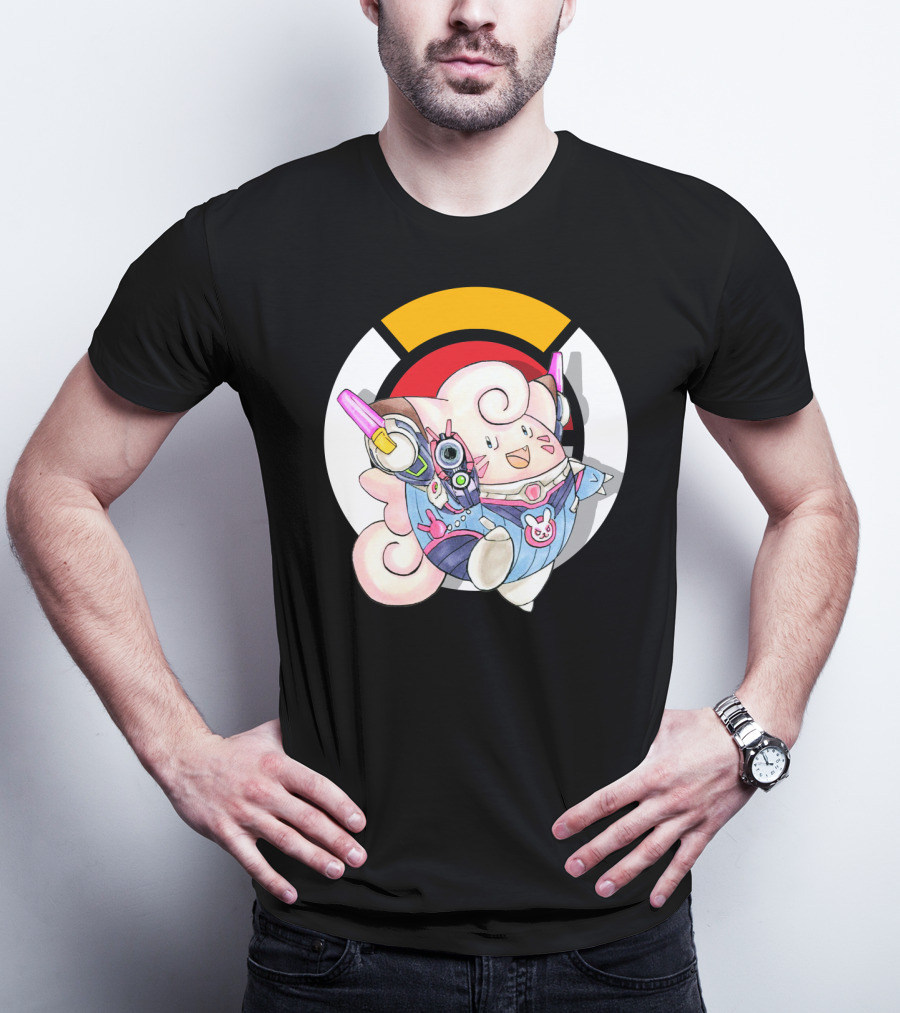 Pokemon Clefairy Overwatch D.va Crossover T-Shirt