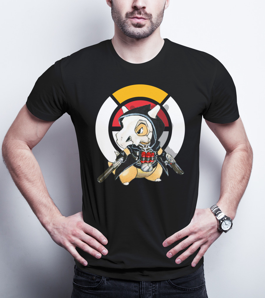 Pokemon X Over Cubone X Reaper Hood Dual Guns T-Shirt