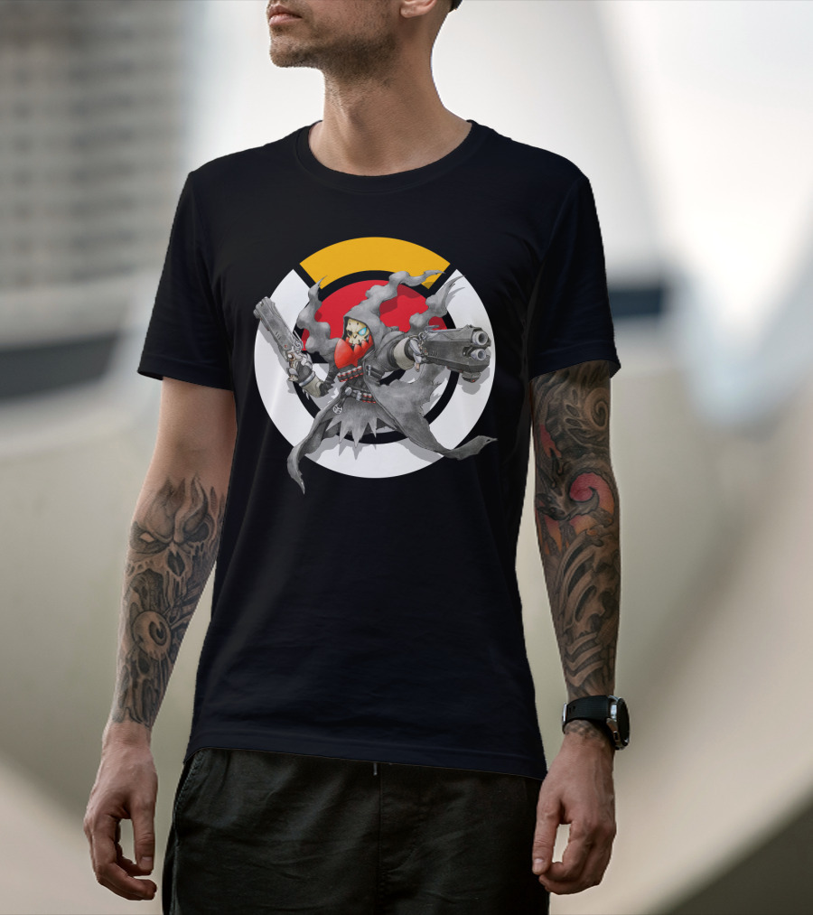 Pokemon Darkrai Reaper Guns Circle Symbol Crossover T-Shirt