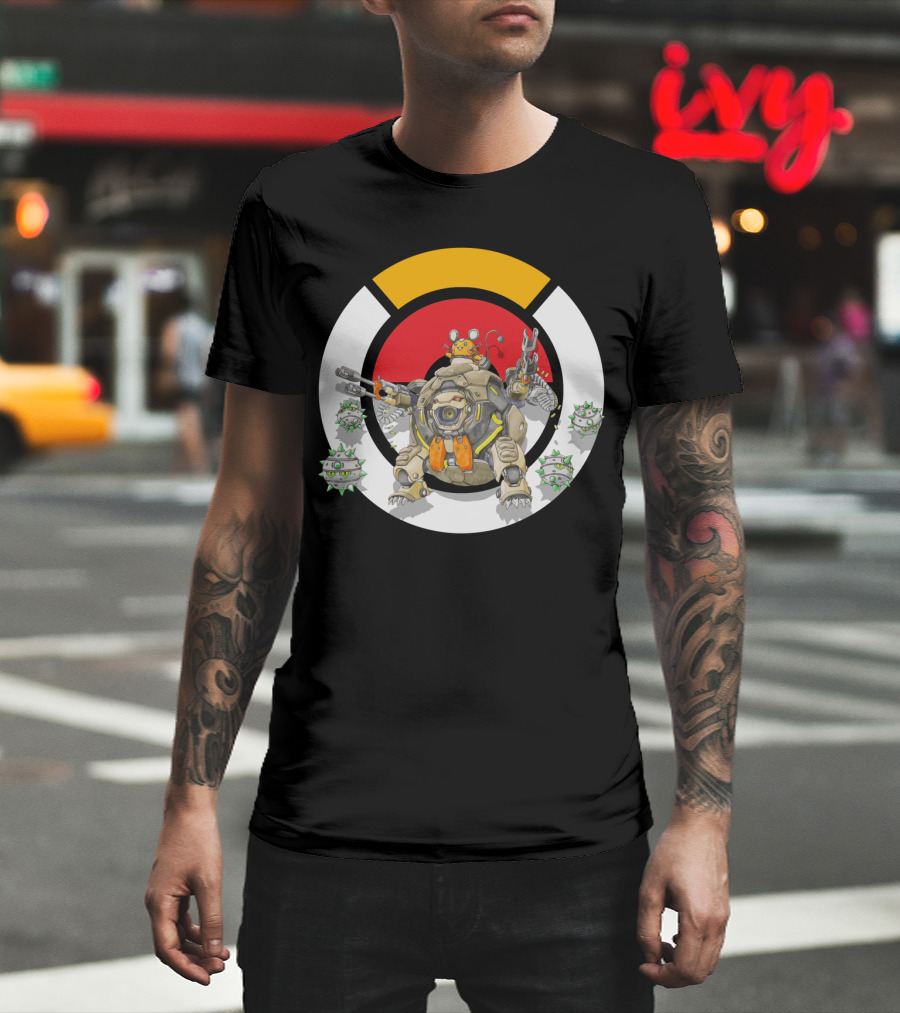 Pokemon X Over Dedenne X Hammond Logo Circle With Ferrothorn T-Shirt