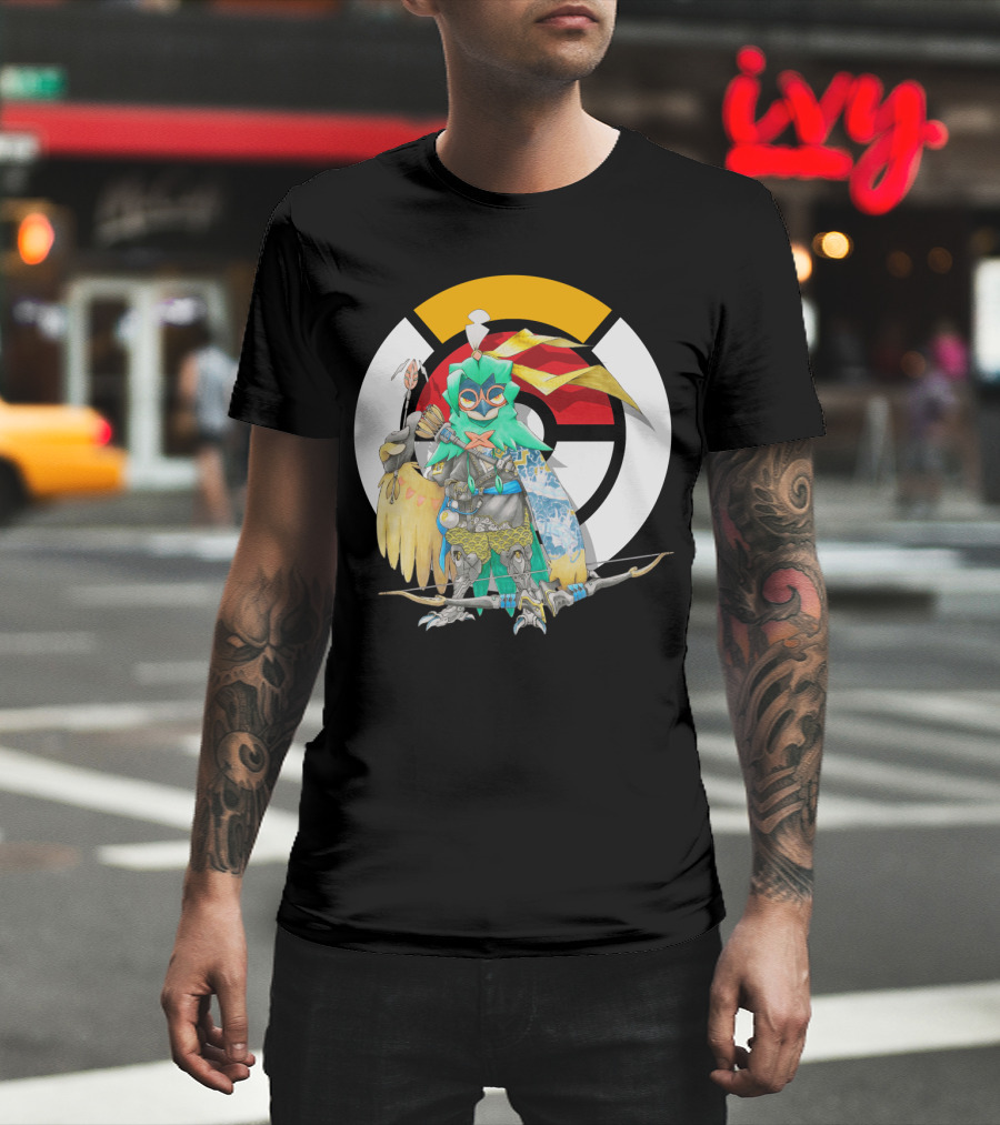 Pokemon X Overwatch Decidueye Hanzo Crossover T-Shirt